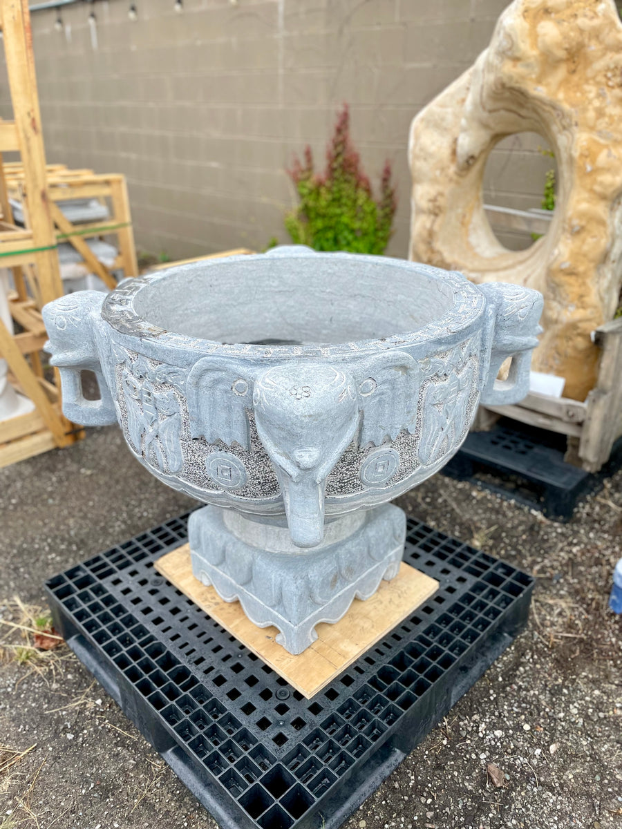 Limestone planter pot – Rock Garden Imports